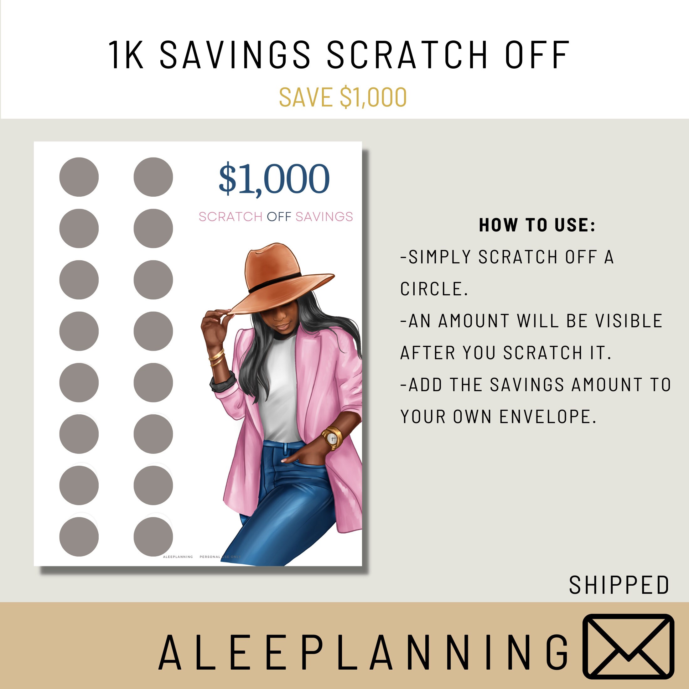 1000 Scratch off Savings Challenge scratch and Save Money Challenge ...