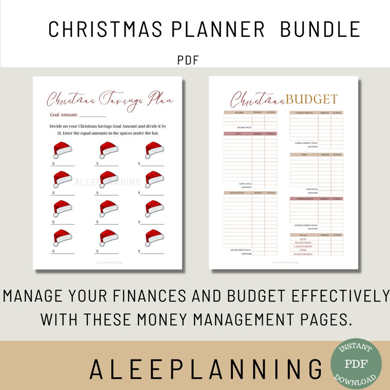 Holiday Planner Bundle Christmas Binder Printable Christmas Planner ...