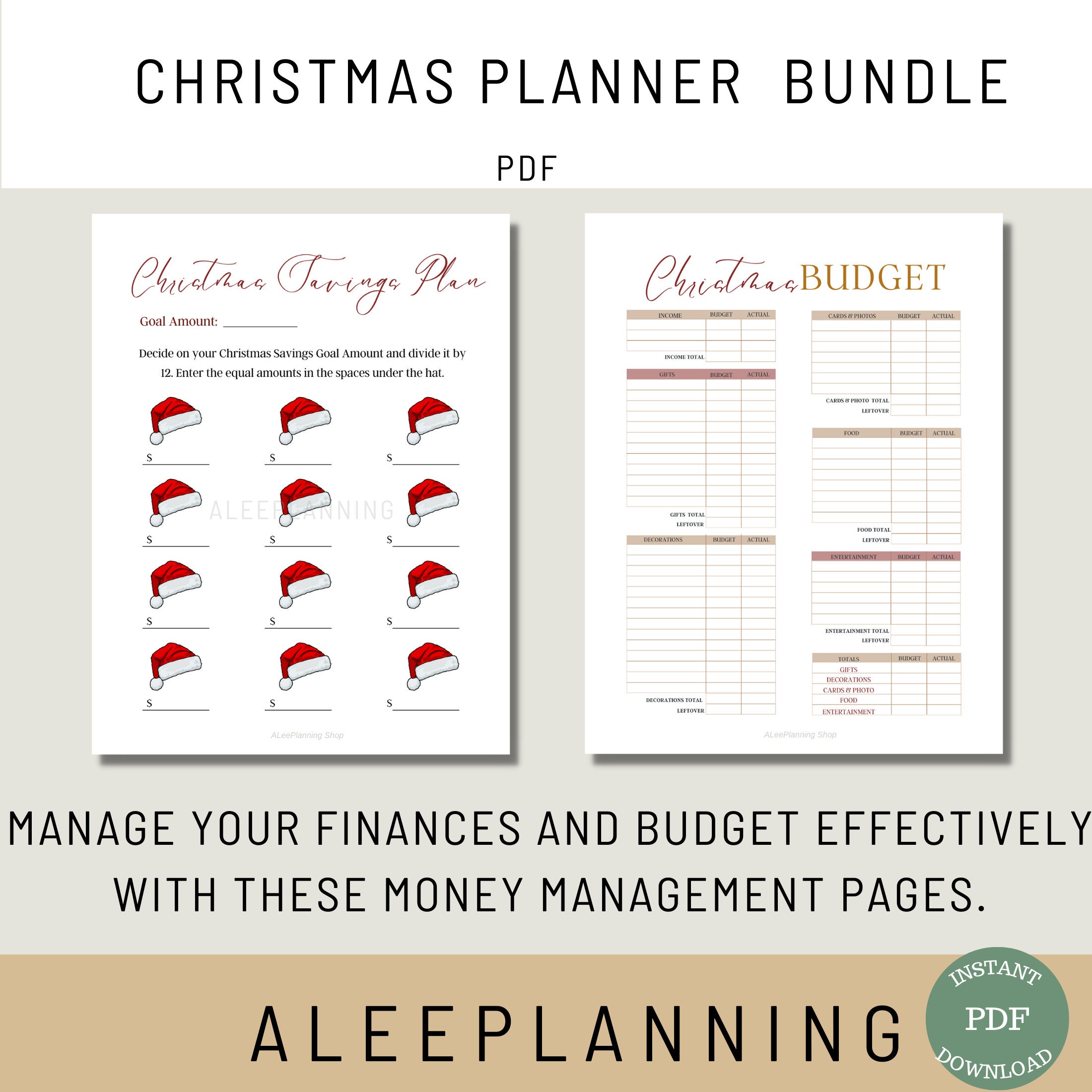 Holiday Planner Bundle Christmas Binder Printable Christmas Planner ...