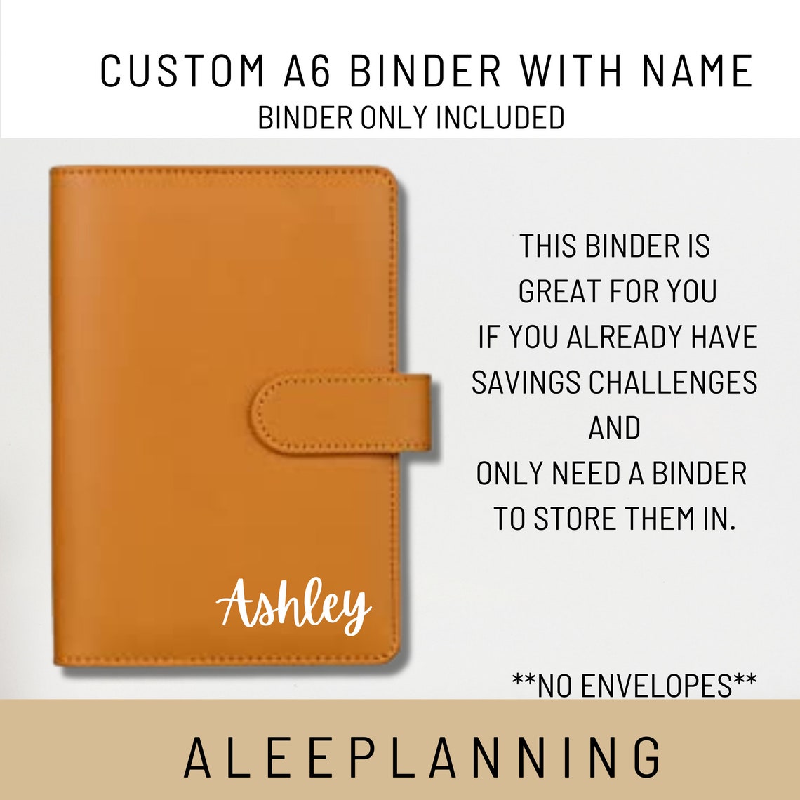 Custom A6 Binder With Name Binder ONLY Cash System Bindersavings ...