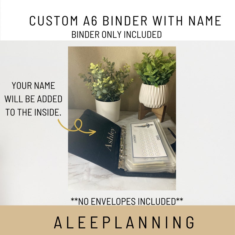 Custom A6 Binder With Name Binder ONLY Cash System Bindersavings ...