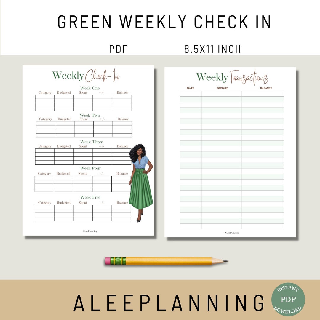 Weekly Spending Log | Weekly Expenses| Weekly Check in Budget| Money ...