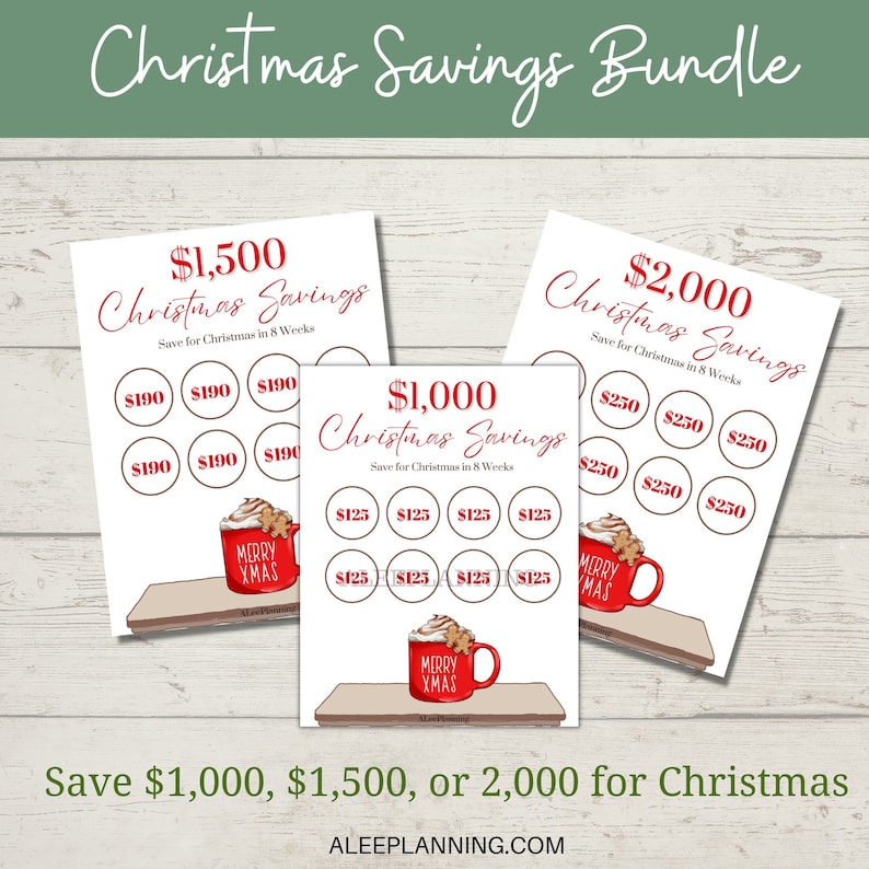 Christmas Savings Challenge Bundle Christmas Printable - Etsy