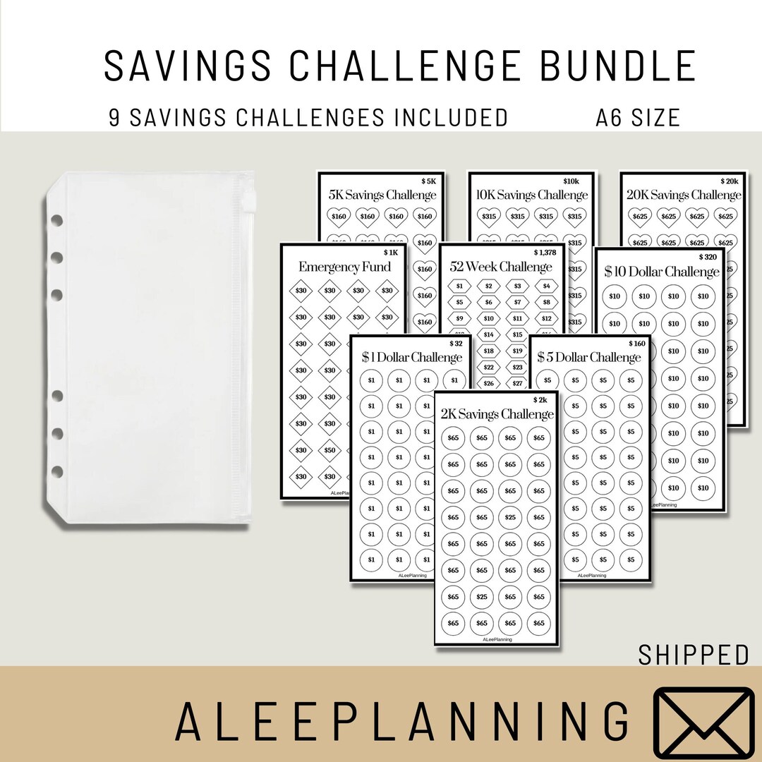 Starter Savings Set A6 Mini Savings Challenge Bundle Savings Challenge ...