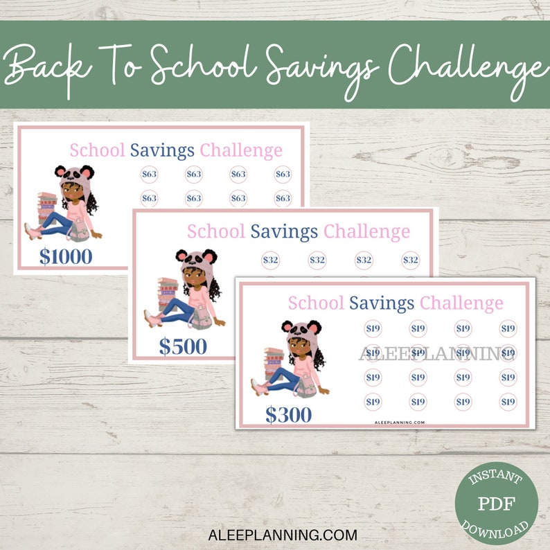 Back to School Savings Challenge A6 School Savings Printable - Etsy