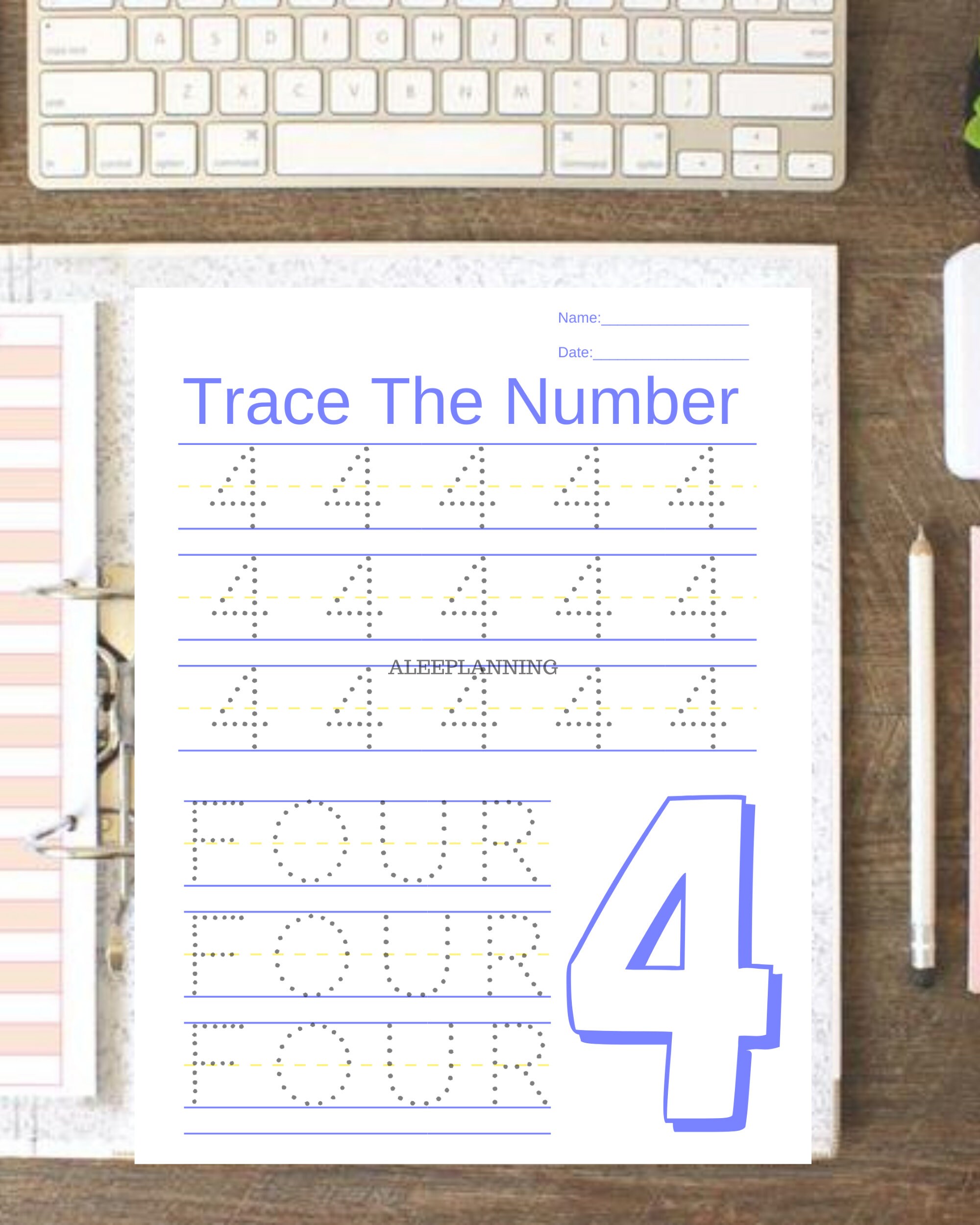 Trace the Number Printable - Etsy