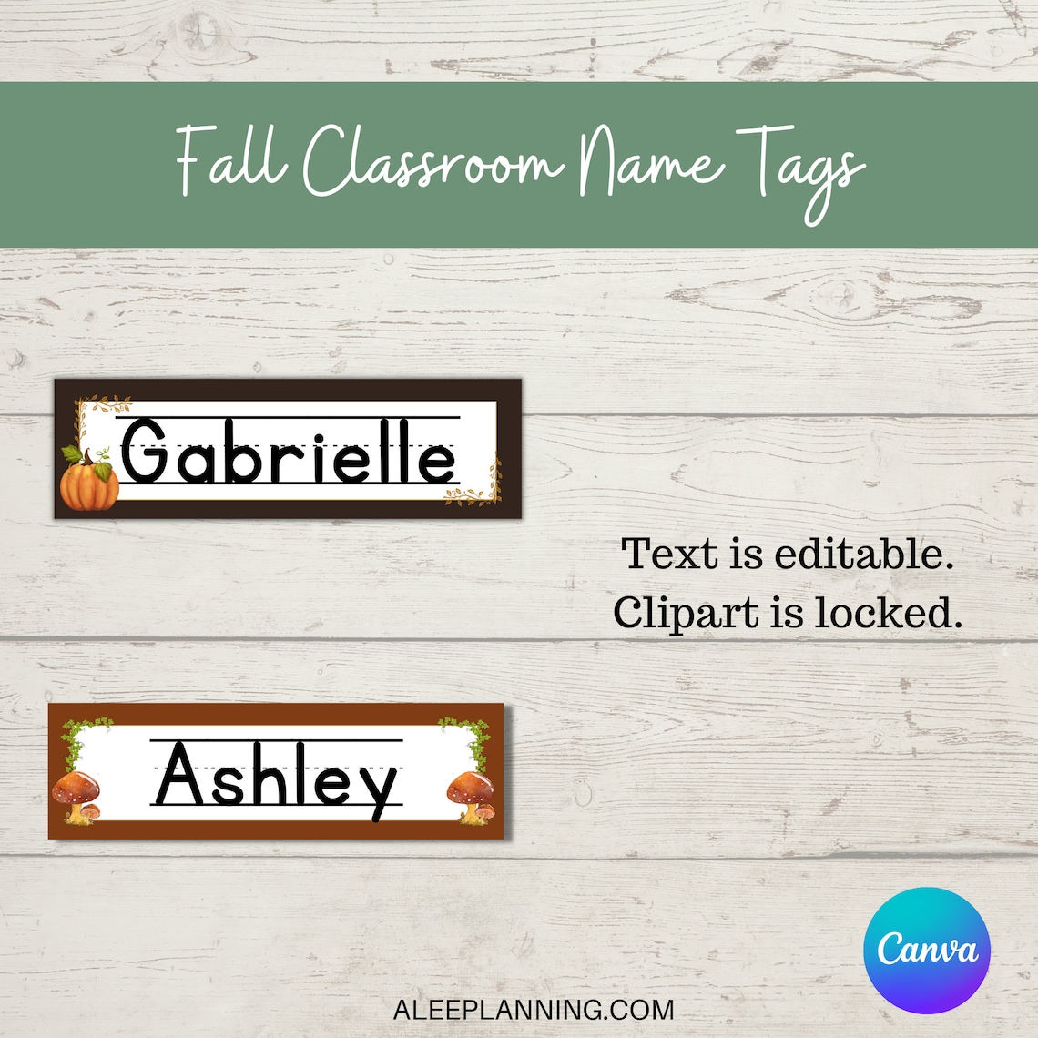 Classroom Name Tags Editable Fall Classroom Decor Classroom - Etsy