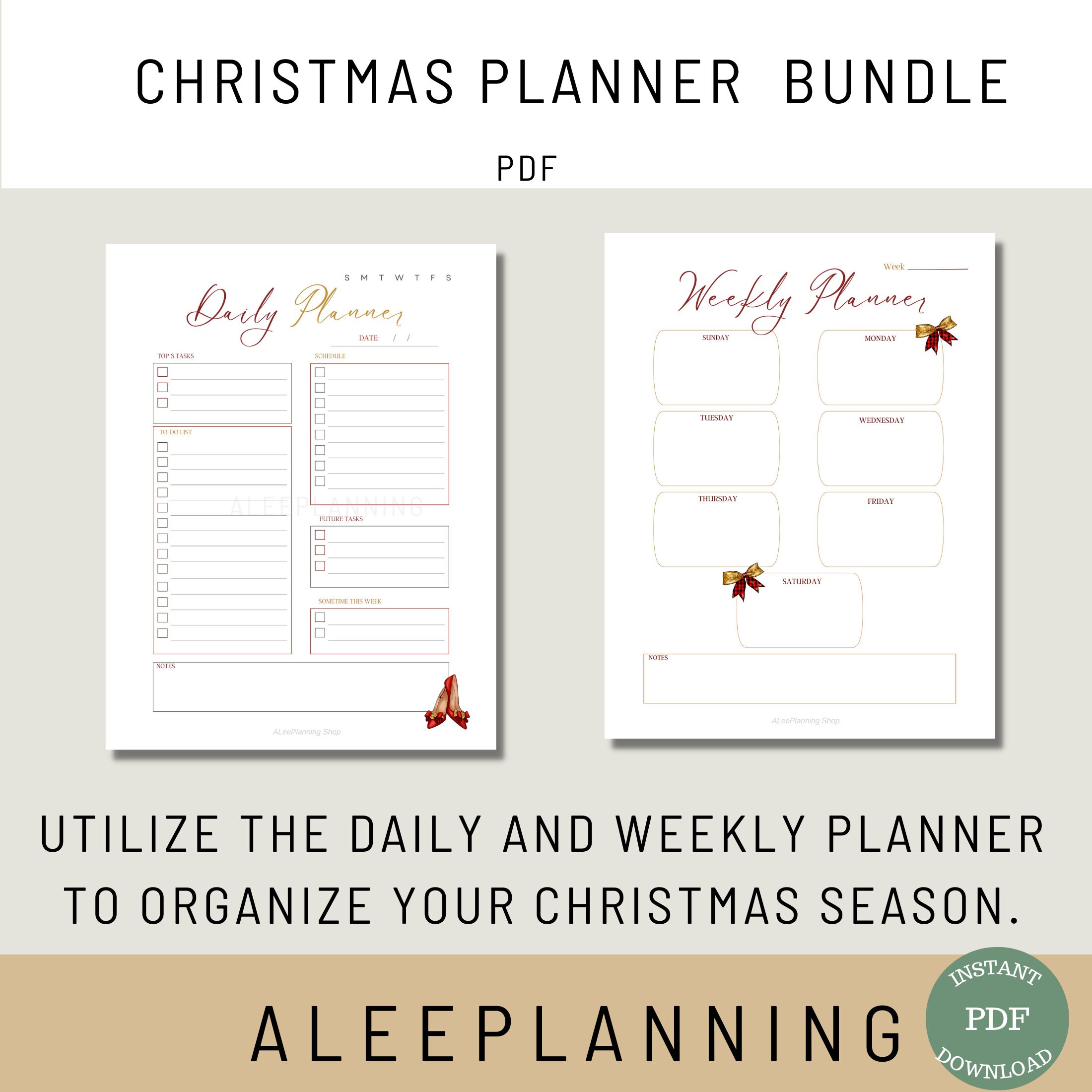 Holiday Planner Bundle Christmas Binder Printable Christmas Planner ...