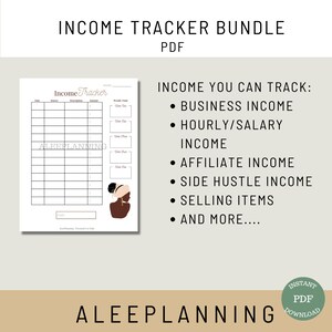 Income Log Income Sheet Passive Income Income Tracker Self Employed ...