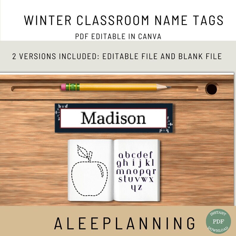 Desk Name Tag Winter Classroom Cubby Name Tags Student Name - Etsy