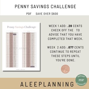Penny Savings Challenge Weekly Purple Penny Savings Tracker Cash ...