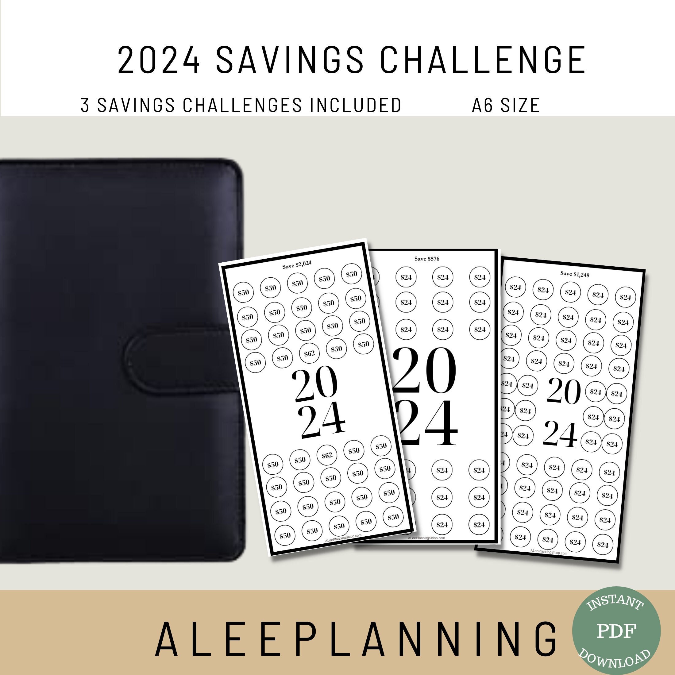2024 Savings Challenge Bundle 2024 Savings Tracker Mini Savings Challenge A6 Savings Save 2024 ...