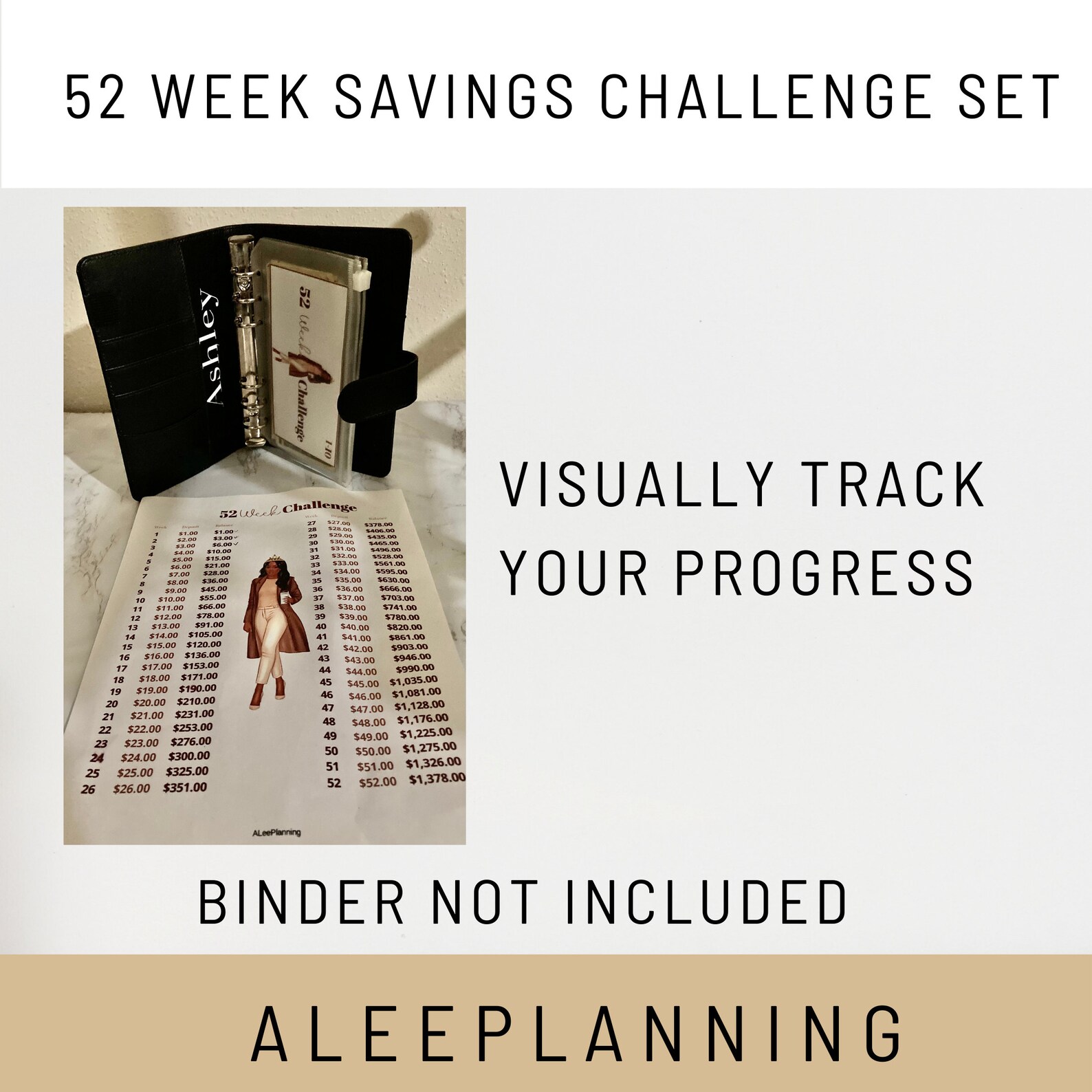 52 Week Savings Challenge Set 52 Week Challenge Chart 52 - Etsy