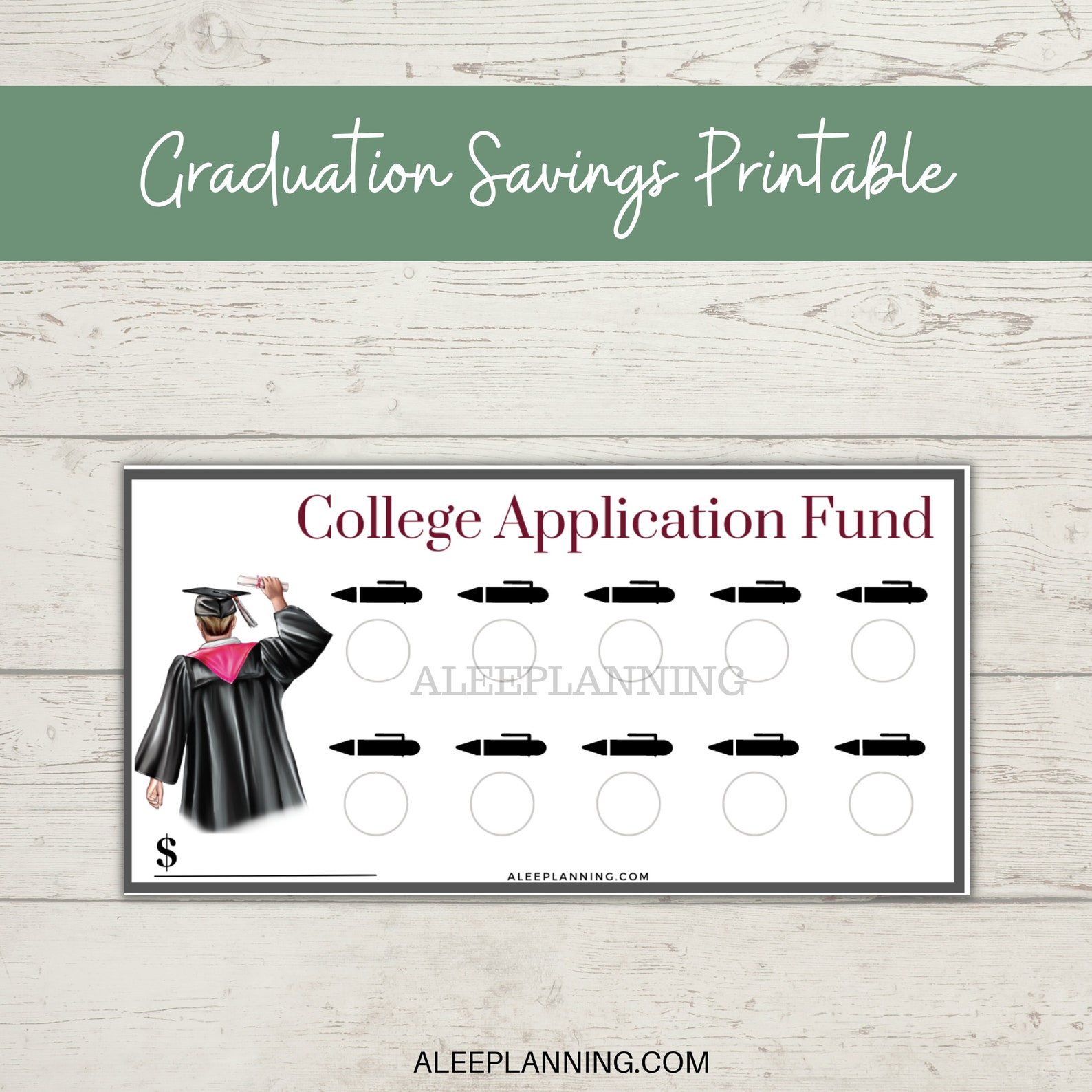 Graduation Savings Funda6 Graduation Tracker Printable Senior Dues High ...