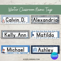 Printable Winter Colorful Snowflakes Student Name Labels, Book Bin Tags ...