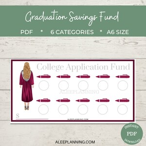 A6 Graduation Goal Tracker| Graduation Savings Fund| Graduation Savings ...
