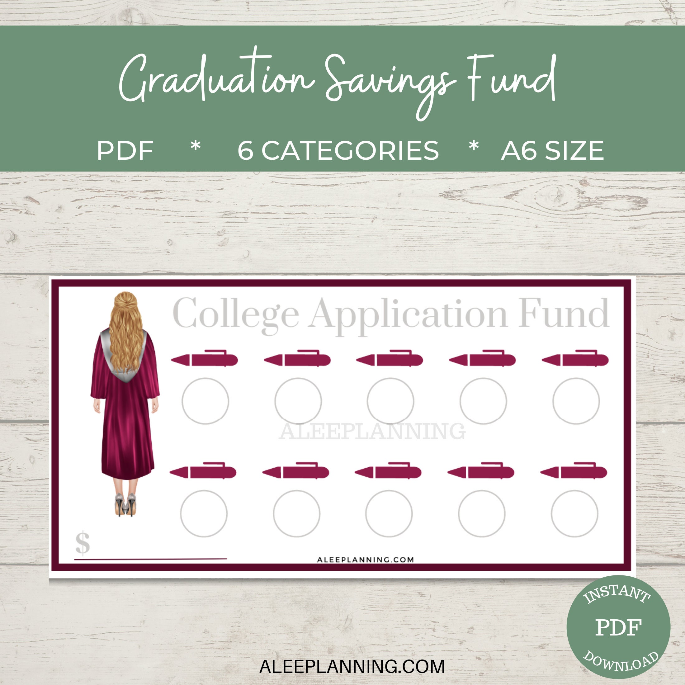 A6 Graduation Goal Tracker Graduation Savings Fund - Etsy