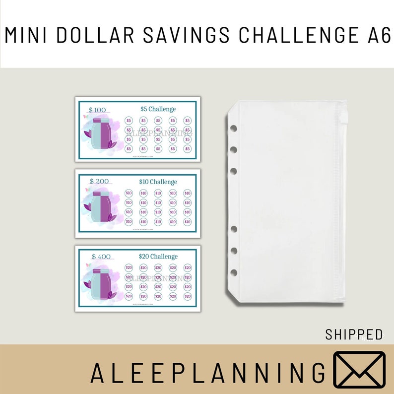Mini Dollar Savings Challenge 5 Dollar Challenge 10 Dollar Challenge 20 ...