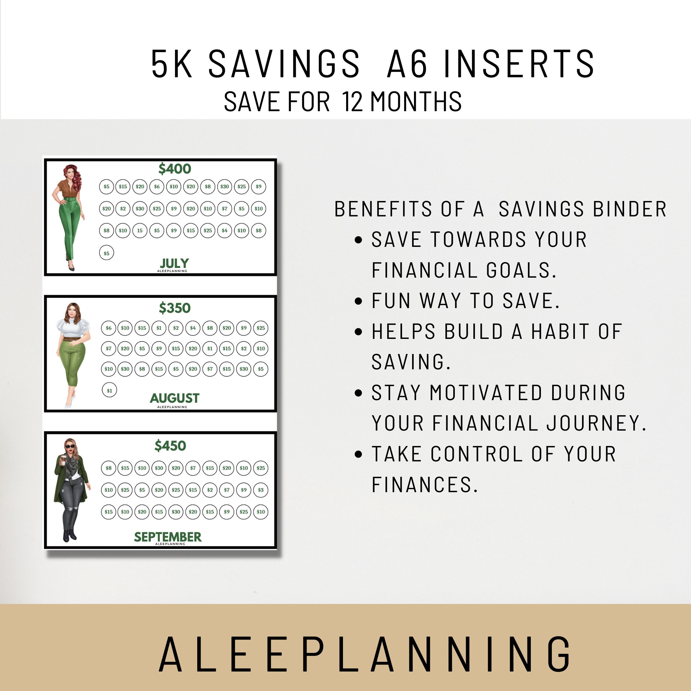 5K Cash Savings Challenge| 5K Savings Tracker |12 Month Savings ...