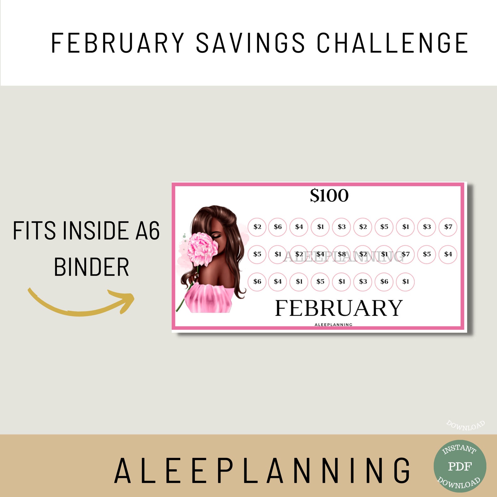 February Savings Challenge Valentine Savings Tracker A6 Savings ...