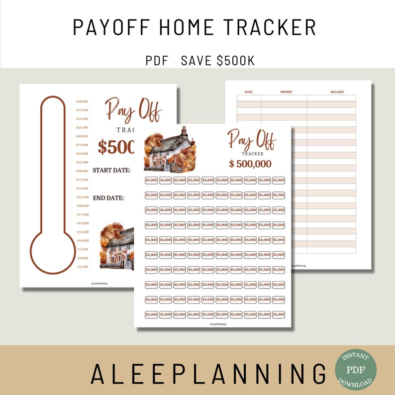 House Payoff Tracker 500K Printable Debt Tracker Home - Etsy