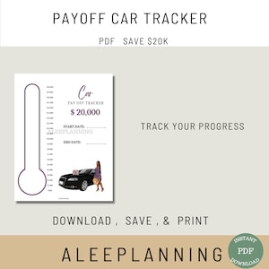 Car Payment Tracker | 20K Car Payoff Tracker| Car Loan Pay Off| Car Pay ...