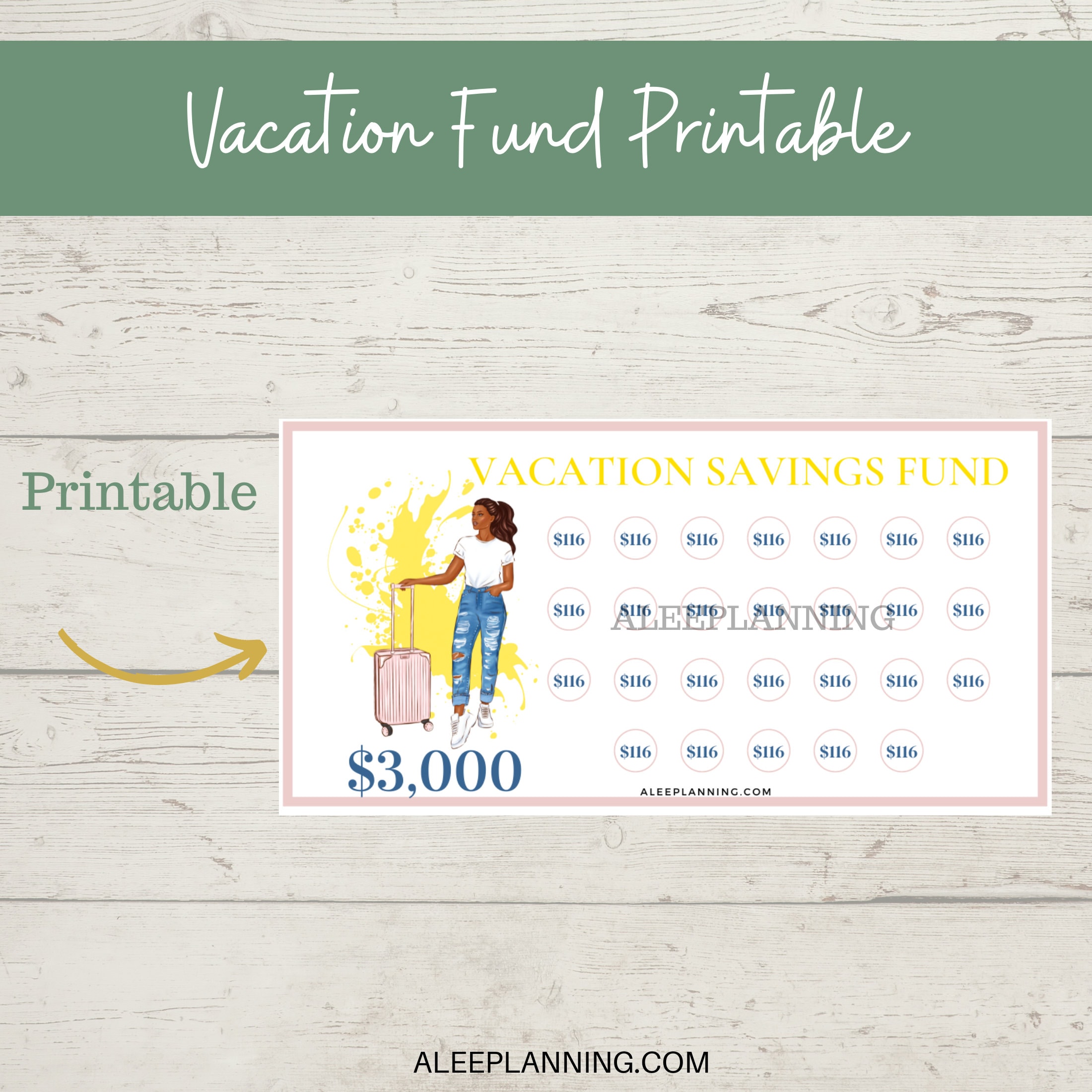 3K Vacation Savings Fund Travel Fund money A6 Bindera6 Savings Tracker ...