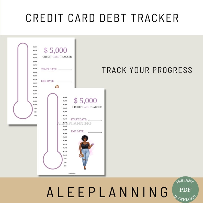 Credit Card Payoff |credit Cardtracker|5k Debt Tracker| Debt Payoff ...