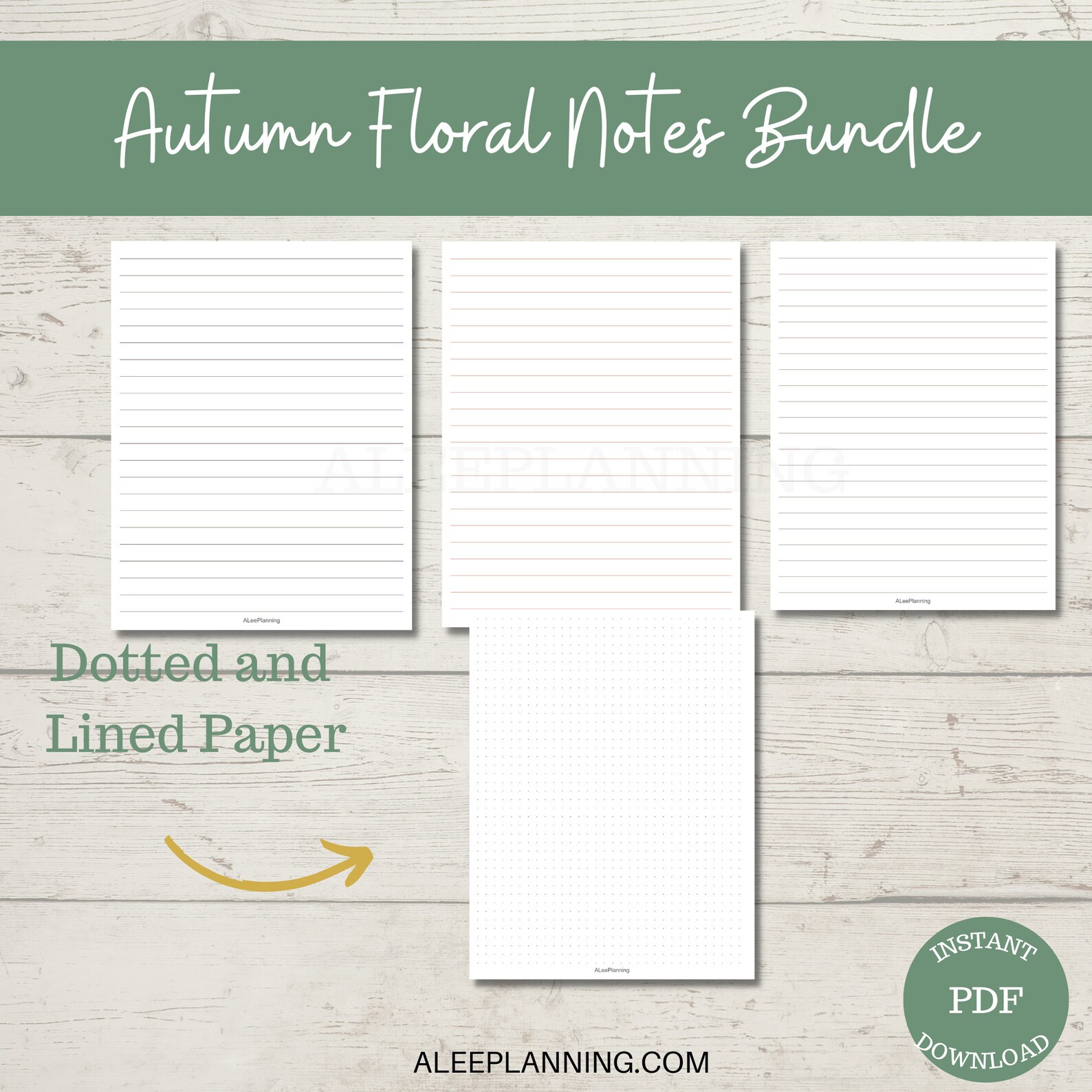 Autumn Note Page Printable Fall Note Page Bundle Printable Note Pages ...