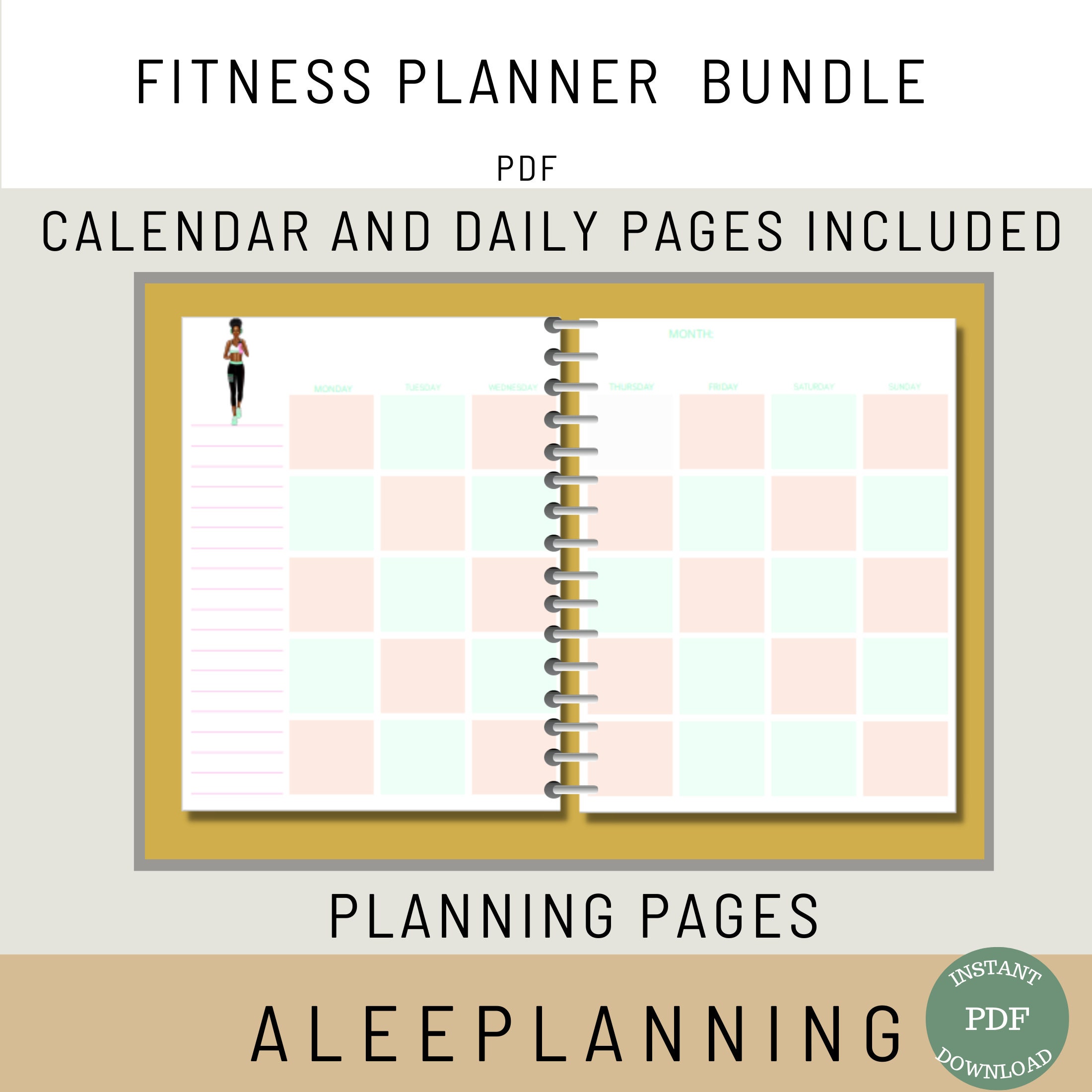 Pink Fitness Planner Bundle Printable Workout Planner - Etsy