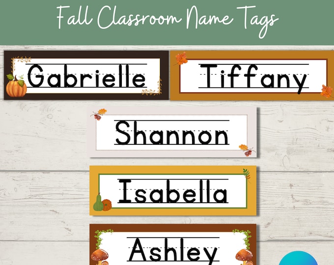 Printable Fall Leaves Tags Editable Name Badge Tags Organizational Tags ...
