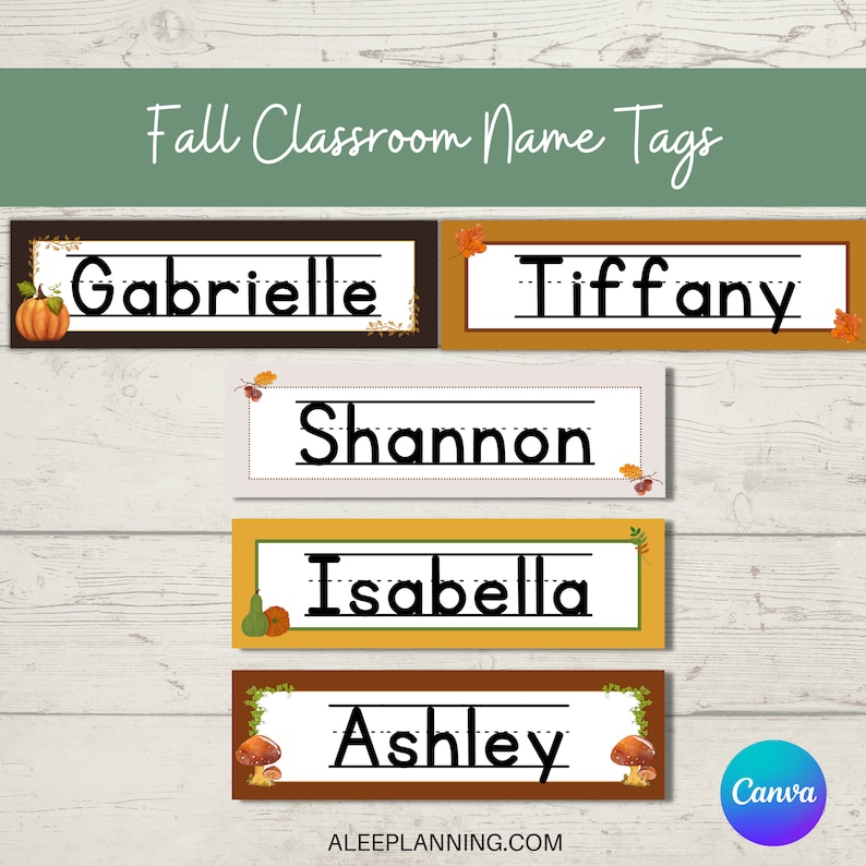 Classroom Name Tags Editable Fall Classroom Decor Classroom - Etsy