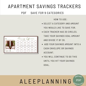 New Apartment | Apartment Savings Tracker | Apartment Downpayment| Rent ...