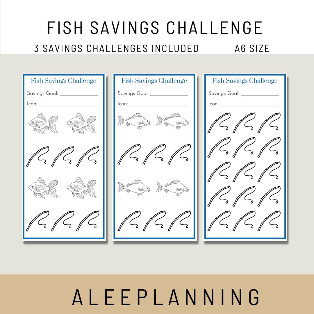 Fish Savings Challenge| Fish Savings Tracker | Fish Cash Envelope ...