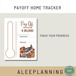 30K Home Payoff Tracker Printable House Debt Tracker Mortgage Payoff ...