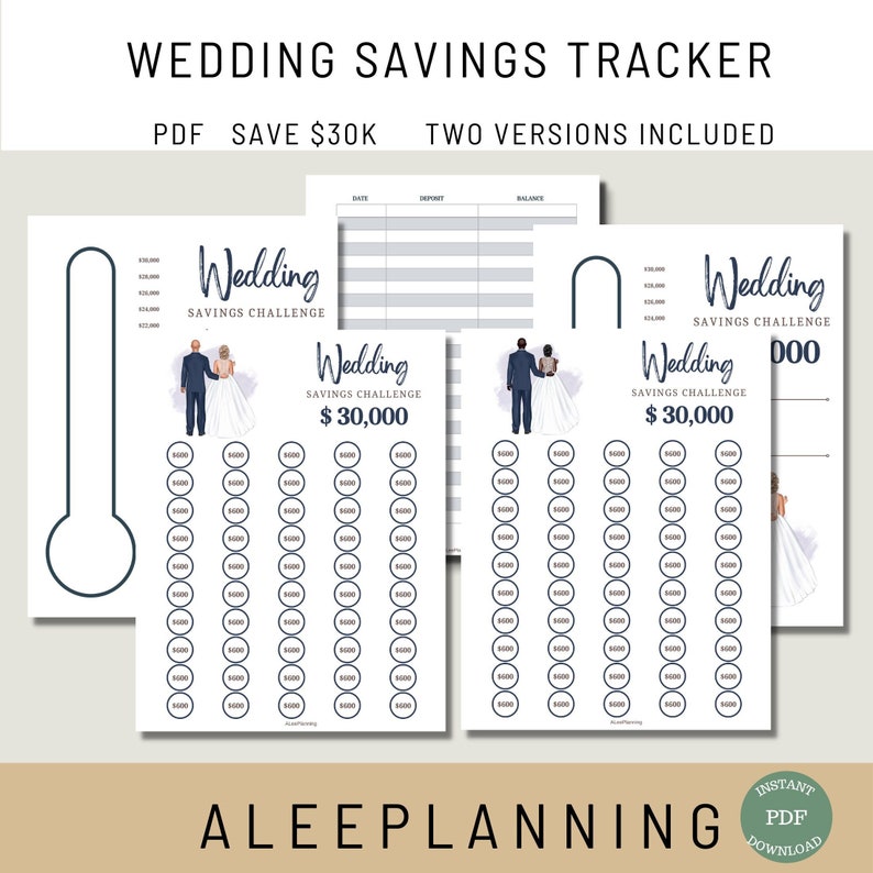 Wedding Savings 30k Savings Challenge Wedding Fund Tracker Marriage ...