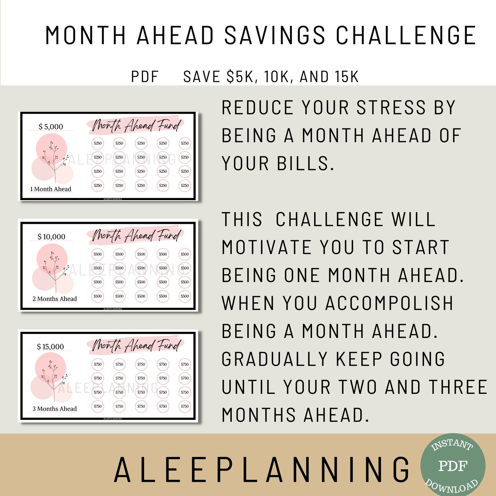 Month Ahead Savings Challenge 5K One Month Ahead Savings Challenge How ...