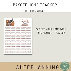 300K Home Payoff Tracker | Printable | Debt Tracker | Mortgage Payoff ...