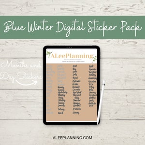 Digital Sticker Pack Blue Winter Digital Pack Cropped PNG Digital ...