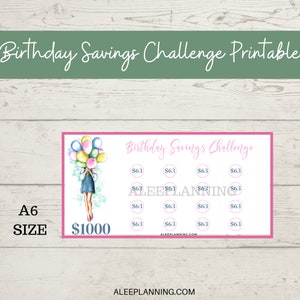 A6 Birthday Savings Fund | Savings Challenge | Goal Tracker | Sinking ...