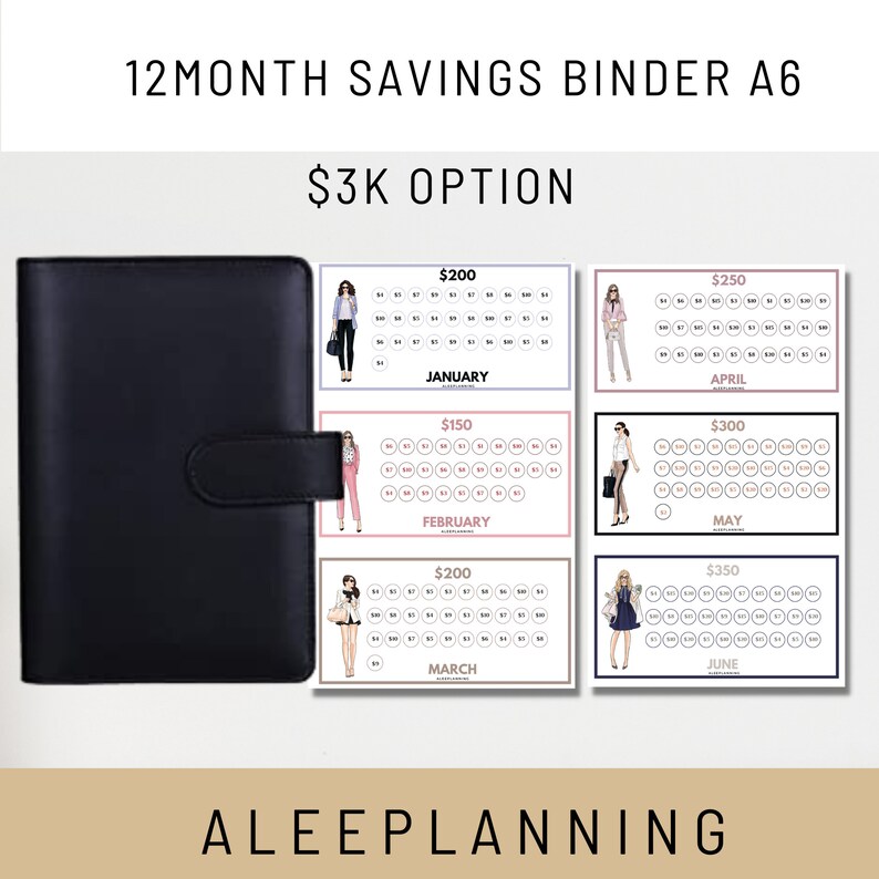 12 Months Savings Challenge Bundle12 Month Savings Tracker - Etsy