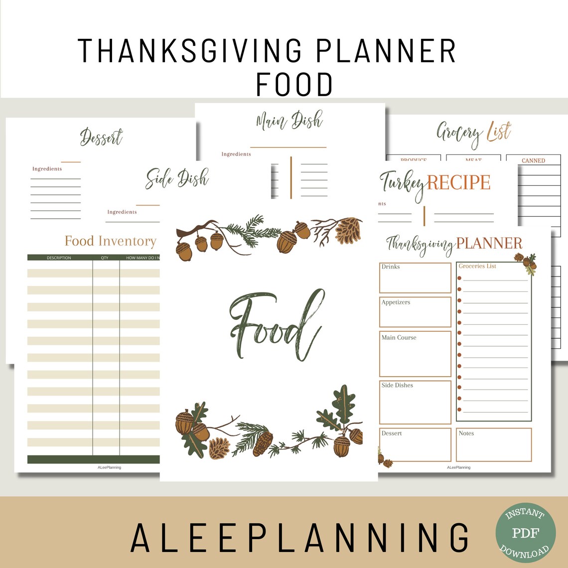 Thanksgiving Meal Planner Printable