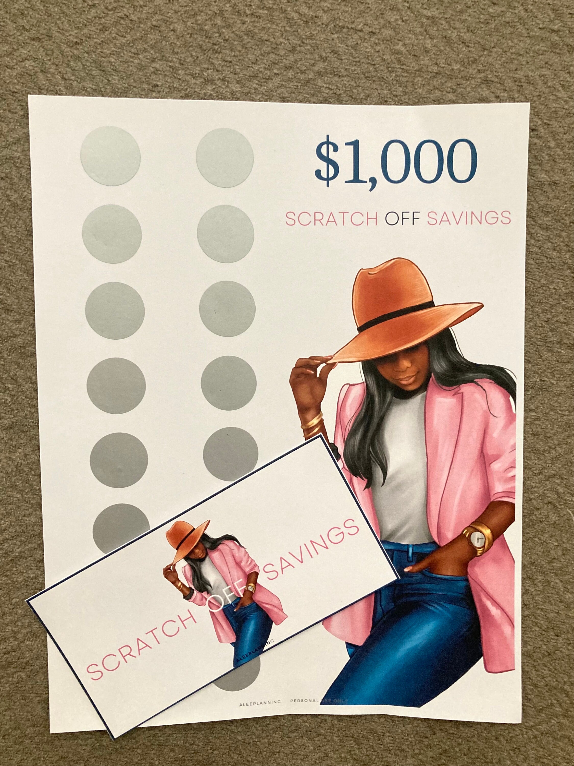 1000 Scratch off Savings Challenge scratch and Save Money - Etsy