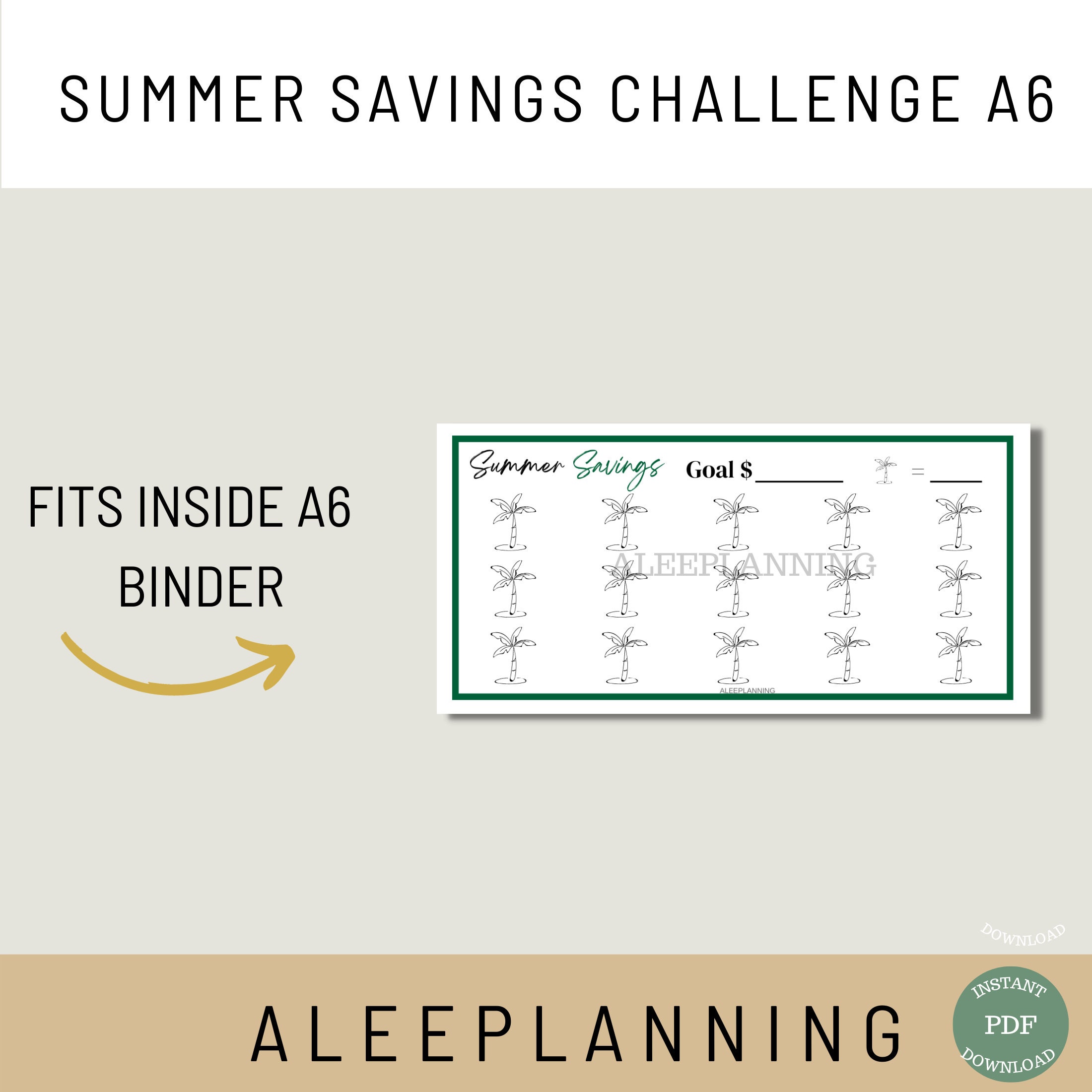 Summer Savings Challenge Mini A6 Savings printable Color and Save ...