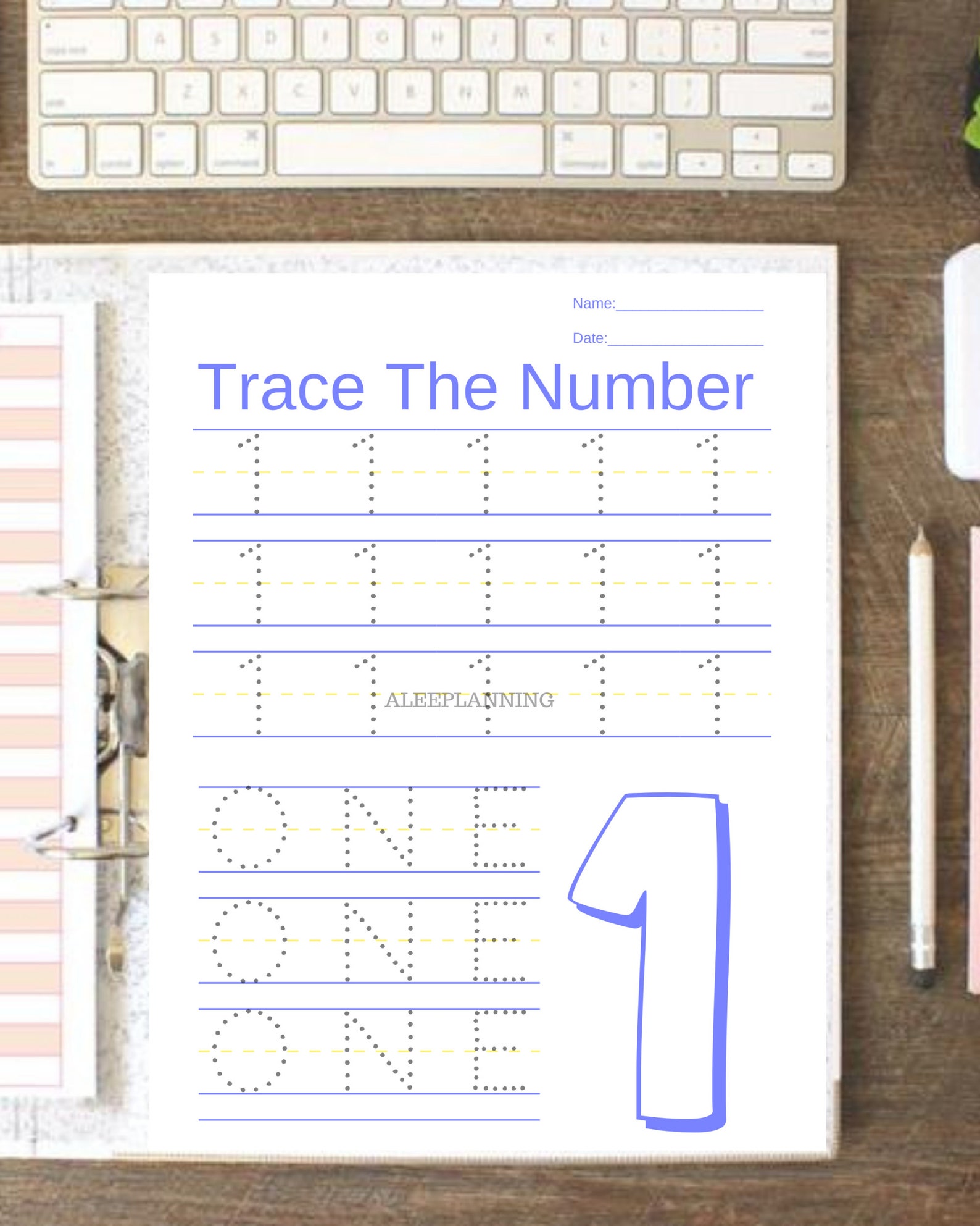 Trace the Number Printable - Etsy