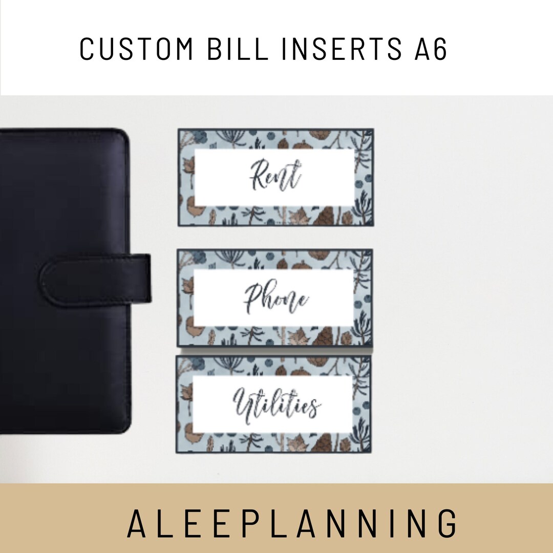 Custom Bill Inserts |finance Category Inserts|bill Category A6 |cash ...