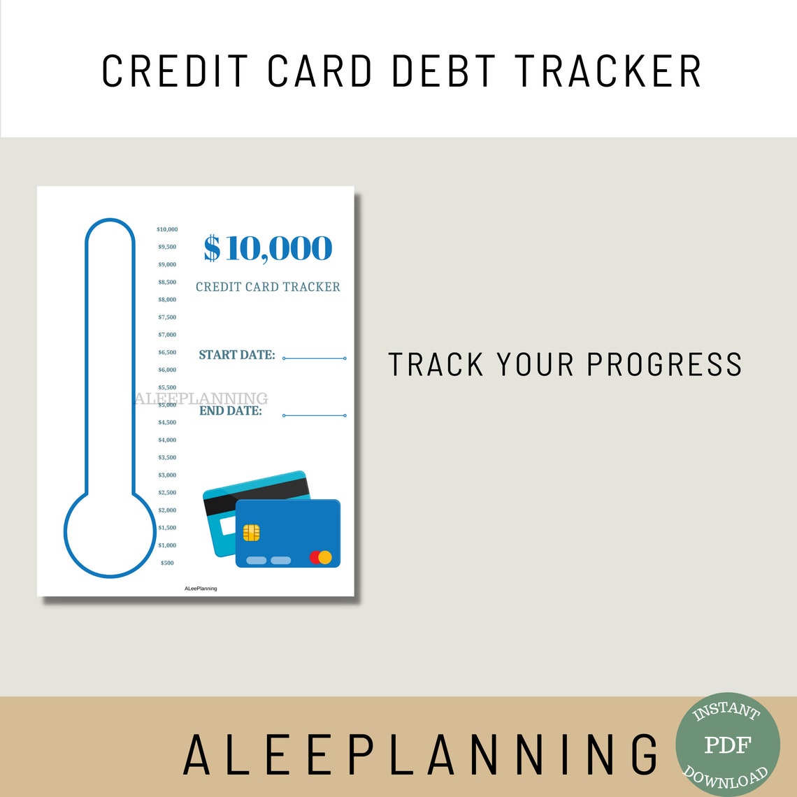 Credit Card Payoff Tracker Printable: Visual Debt Thermometer (PDF) - Etsy