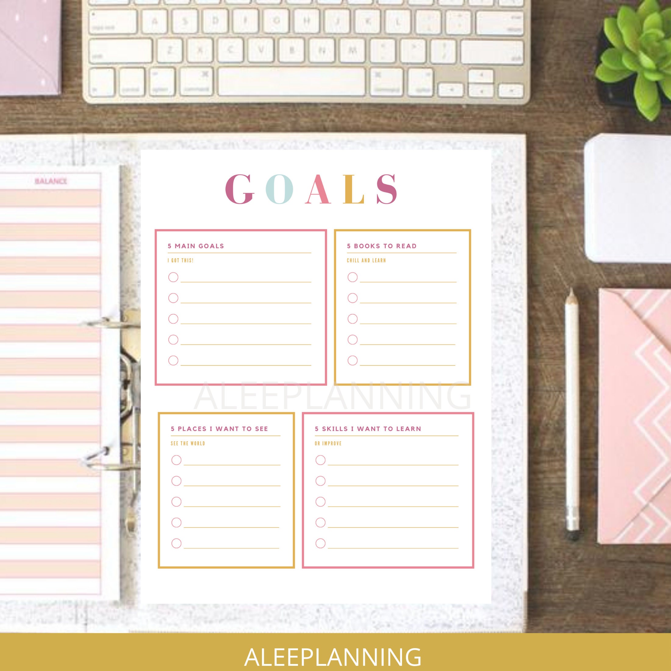 Goal Setting Planner Page Goal Tracker Life Goals - Etsy