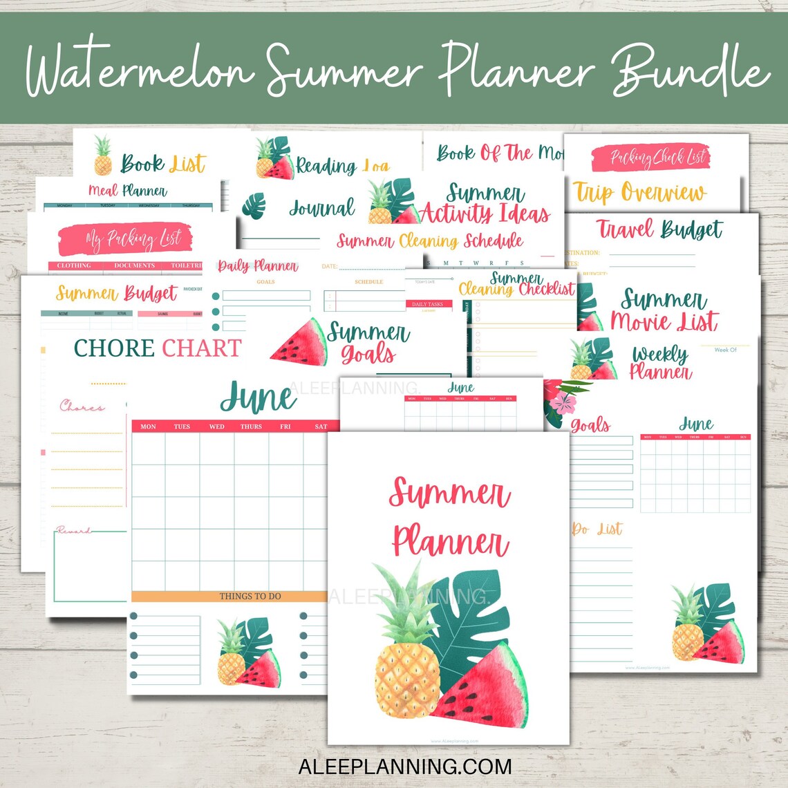 Watermelon Summer Planner Printable Summer Activity Planner - Etsy