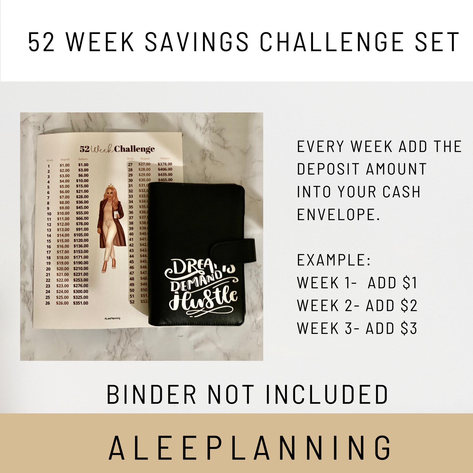 52 Week Savings Challenge Set 52 Week Challenge Chart 52 - Etsy